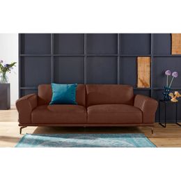 W.Schillig 2,5-Sitzer &raquo;montanaa&laquo; mit Metallf&uuml;&szlig;en in Bronze pulverbeschichtet, Breite 232 cm braun B/H/T: 232cm x 78cm x 94cm, Longlife Xtra-Leder Z69