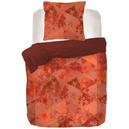 Kayori Bettw&auml;sche &raquo;Shiritsu&laquo; 2 Stk. 100% reiner Bio-Baumwoll-Satin orange Mako-Satin, Obermaterial: 100% Baumwolle B/L: 155cm x 220cm, 1 Stk., 1 Stk.,