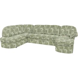 DOMO collection Wohnlandschaft &raquo;Pegnitz, zeitlos&modern, elegante R&uuml;ckensteppung, Breite 292cm, U-Form&laquo; wahlweise mit Bettfunktion gr&uuml;n 100% Polyester