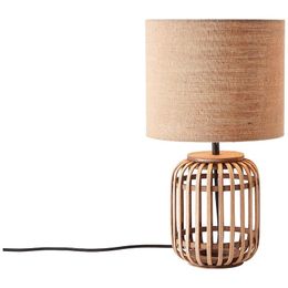 Brilliant Tischleuchte &raquo;Woodrow&laquo; E27 1 Stk. Nature Stil, 42,5 cm H&ouml;he, &Oslash; 24 cm, E27, Bambus/Textil/Metall, braun beige 1, &Oslash; 24cm H: 42,5cm, 1 Stk.