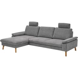 Die PlanBar Ecksofa &raquo;PP-LA24075 L-Form, Breite 286 cm&laquo; opt. mit Kopfst&uuml;tzen, Schlaffunktion, mot. Ottomane, Sitztiefenverst. 100% recyceltes Polyester