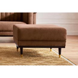 Home Affaire Hocker &raquo;Chamby&laquo; mit Holzrahmen unten braun Luxus-Microfaser Lederoptik (100% Polyester);Samtoptik (100% Polyester) B/H/T: 70cm x 46cm x 