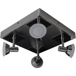 N&auml;ve n&auml;ve LED Deckenleuchte &raquo;Jericho&laquo; LED-Board 1 Stk. Warmwei&szlig; incl. Leuchtmittel 4x LED 20W, Metall/Glas, chrom grau 4, H: 13,3cm, 1 Stk.