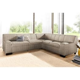 DOMO collection Ecksofa &raquo;Norma, moderne Armlehnen, zeitlos und elegant, Breite 247cm, L-Form&laquo; wahlweise mit Bettfunktion beige Microfaser PRIMABELLE (