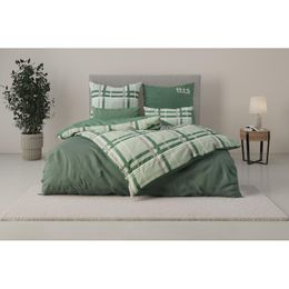 OTTO home Wendebettw&auml;sche &raquo;Talin&laquo; 2 Stk. ab Gr. 135x200, 100% Baumwolle, Karo-Design, Marke H.I.S. by OTTO home gr&uuml;n Linon, Obermaterial: 100% 