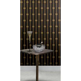 Versace Vliestapete &raquo; 6 I Love Baroque &ndash;&laquo; 3D-Optik Barock Motiv gepr&auml;gt Elegantes Streifendesign mit ikonischen Medaillons & feinem Glanz Vinyl, Vlies B/L: 
