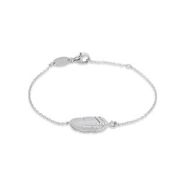 Engelsrufer Damen Silberarmband &raquo;Indian summer FEDER&laquo; mit Zirkonia (synth.) silber 19cm, Silber 925 (Sterlingsilber)