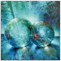 Artland Glasbild &raquo;Zwei blaue Murmeln_&laquo; Muster 1 Stk. tlg. in verschiedenen Gr&ouml;&szlig;en blau B/H/T: 20cm x 20cm, Glasbild Muster quadratisch, 1 Stk.