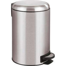 Wenko M&uuml;lleimer &raquo;Leman&laquo; 12 Liter Fassungsverm&ouml;gen silber Edelstahl B/H/T: 25cm x 38cm x 32cm, 12 l
