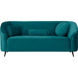 Home Affaire 3-Sitzer &raquo;Ashly&laquo; in 3 Bezugsvarianten, Boucl&eacute;, Samtoptik und Struktur weich. blau 100% Polyester B/H/T: 184cm x 81cm x 80cm, Samtoptik