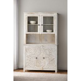 OTTO home Buffet &raquo;Prem&laquo; mit dekorative Fr&auml;sungen, handgefertigt, Unika-M&ouml;bel, Breite 107 cm wei&szlig; Massivholz B/H/T: 107cm x 190cm x 40cm, T&uuml;ren: 4 Stk.