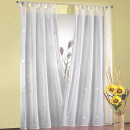 Weckbrodt-Gardinen Vorhang &raquo;Daisy&laquo; Schlaufen 1 Stk. tlg. Voile, halbtransparent, bestickt, Floral, gebl&uuml;mt, Gardine, Store bunt Voile, Polyester 245cm, Schlaufen, 140cm