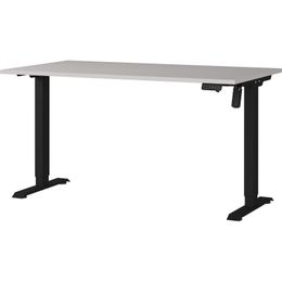 Germania Schreibtisch &raquo;Boras&laquo; Breite 120/140/160/180 cm, Metallgestell, elektrisch h&ouml;henverstellbar beige B/H/T: 140cm x 120cm x 80cm, Gestellfarbe 