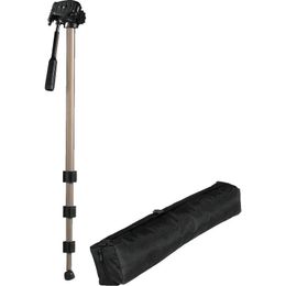 Hama Einbeinstativ &raquo;Einbeinstativ f&uuml;r Foto- und Videokameras mit 3D 3-Wege-Stativkopf&laquo; 3 fach ausziehbar von 61 - 176 cm, Schnellwechselplatte beige 