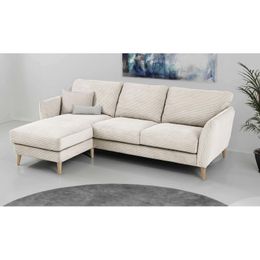 OTTO home Ecksofa &raquo;MARSEILLE (242/152cm),L-Form, Rec. rechts/links&laquo; Massivholzbeine aus Eiche, in verschieden Bez&uuml;gen und Farbvarianten beige 100% 