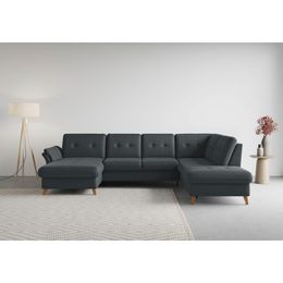 Sit & More sit&more Wohnlandschaft &raquo;G&ouml;teborg&laquo; inkl. Sitztiefenverstellung, wahlweise mit Bettfunktion & Bettkasten grau B/H/T: 327cm x 90cm x 226cm, Luxus-