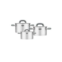 Mulex Topf-Set &raquo;LUGANO&laquo; Set, 6 Stk. tlg. Edelstahl 18/10 silber Einheitsgr&ouml;&szlig;e