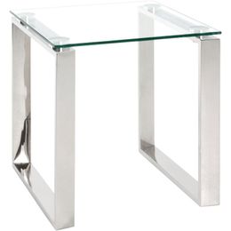 HAKU Beistelltisch &raquo;Sofatisch, Wohnzimmertisch&laquo; 1 Stk. tlg. quadratisch - aus Metall Silber B/T/H 42/42/45 cm grau B/H/T: 42cm x 45cm x 42cm, Gestell 