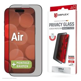 Displex Displayschutzglas &raquo;Privacy Glass Screen Protector&laquo; f&uuml;r Apple iPhone Air Displayschutzfolie, Schutzfolie, Bildschirmschutz, kratz- & sto&szlig;fest grau Glas
