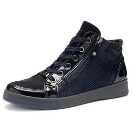 Ara Damen Sneakerboots &raquo;ROM&laquo; Hightop Sneaker, Schn&uuml;rboots mit Kontrastbes&auml;tze blau 2,5