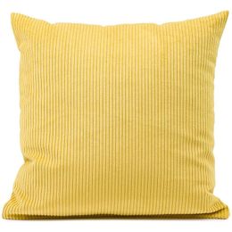 G&ouml;zze Dekokissen &raquo;Capri Cord&laquo; gelb Polyester B/L: 60cm x 60cm, 1 Stk.