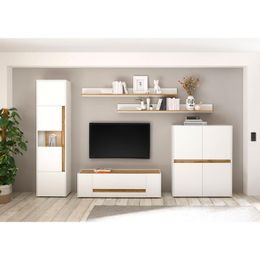 Home Affaire Wohnwand &raquo;City/Giron&laquo; Set, 5 Stk. tlg. wei&szlig; B/H/T: 350cmcm x 197cmcm x 45cmcm