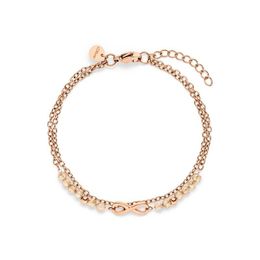 s.Oliver Damen s.Oliver Armband &raquo;Infinity Beads, Unendlichkeitsschleife&laquo; mit Kristallstein (synth.) 21cm, Edelstahl