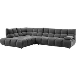 Home Affaire Ecksofa &raquo;Cozy Bubble, mit klappbarer Armlehne, Breite 324 cm&laquo; mit eleganter Steppung, Rundumbezug & weicher Polsterung grau 95% Polyester