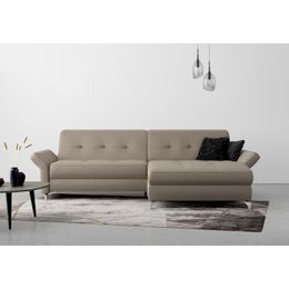 Home Affaire Ecksofa &raquo;Maredo L-Form&laquo; Federkern, wahlweise auch mit Kopfteil- und Armlehnverstellung grau 100% Polyester B/H/T: 284cm x 89cm x 179cm, 