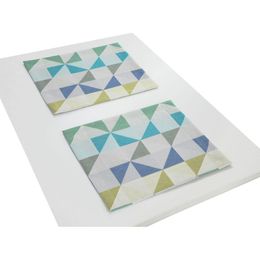 WIRTH Platzset &raquo;BERLARE&laquo; blau Obermaterial: 85% Polyester, 15% Baumwolle B/L: 40cm x 35cm, 2 Stk., Baumwolle Polyester, eckig