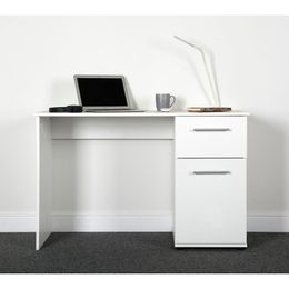 VOGL M&ouml;belfabrik Schreibtisch &raquo;Tobi, mit einer T&uuml;r und einem Schubkasten&laquo; optional mit Tastaturauszug, Breite 115 cm wei&szlig; B/H/T: 115cm x 73cm x 56cm, 