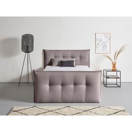 Home Affaire Boxbett &raquo;Kederleicht&laquo; inklusive Fu&szlig;teil, Bettkasten & Topper, in 4 Breiten und 2 H&auml;rtegraden grau Struktur, Liegefl&auml;che B/L: 140cm x 