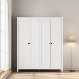OTTO home Kleiderschrank &raquo;Borkum Sideboard Anrichte mit 6 Schubladen Landhaus wei&szlig;&laquo; schwarze Griffe aus Metall, Schlafzimmerschrank mit 6 B&ouml;den und 