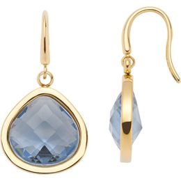 Leonardo Damen Leonardo Paar Ohrhaken &raquo;Ohrh&auml;nger Juvinga&laquo; mit Glasstein gold 15mm, Edelstahl