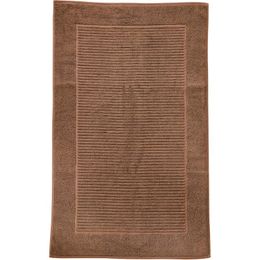 done. Badematte &raquo;Damian&laquo; H&ouml;he 10 mm fu&szlig;bodenheizungsgeeignet Badteppich, Uni-Farben, mit Bord&uuml;re, Hoch-Tief Effekt, reine Baumwolle braun Baumwolle 