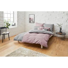 Bruno Banani Wendebettw&auml;sche &raquo;Merlin in Gr. 135x200 oder 155x220 cm&laquo; 2 Stk. Baumwollbettw&auml;sche, Leinen-Look in Melange-Optik rosa Biber, Obermaterial: 100% 
