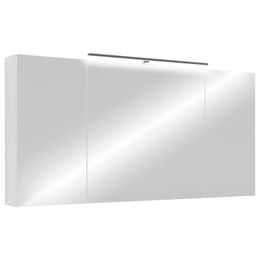 Mid.you Spiegelschrank Spree, Wei&szlig;, Glas, 6 F&auml;cher, 120x60x20 cm, FSC Mix, Soft-Close-System, Badezimmer, Badezimmerspiegel, Spiegelschr&auml;nke