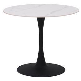 Hela Bistrotisch &raquo;PAOLA Esstisch rund&laquo; 90 cm, robuste Steinplatte, verschiedene Steinfarben, Pflegeleicht wei&szlig; B/H/T: 90cm x 75cm x 90cm