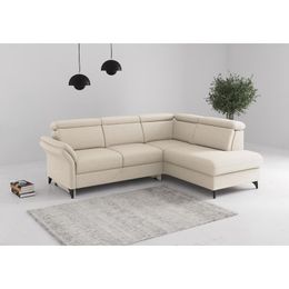 Sit & More sit&more Ecksofa &raquo;Glendale, L-Form&laquo; inkl. Kopfteilverstellung, wahlweise mit Vorziehsitz und Bettkasten beige 95% Polyester, 5% Polyamid B/H/T: 247cm 
