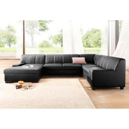 DOMO collection Wohnlandschaft &raquo;Norma, Kunstleder-Bezug, viel Platz, zeitlos & elegant, Breite 329cm&laquo; extrabreite Armlehnen, U-Form, wahlweise mit 