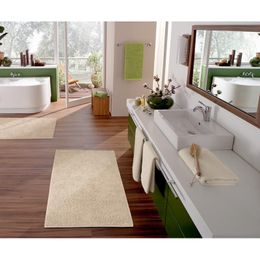 Kleine Wolke Badematte &raquo;Chrissy, Badvorleger, Badezimmer Teppich&laquo; H&ouml;he 10 mm rutschhemmend beschichtet beidseitig nutzbar fu&szlig;bodenheizungsgeeignet Badteppich, Uni 