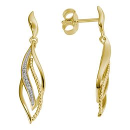 Firetti Damen Paar Ohrstecker &raquo;Schmuck Geschenk Gold 333 Ohrschmuck Ohrringe Tropfen&laquo; mit Brillanten gold 0,04, 0,04 P2 = erkennbare Einschl&uuml;sse, 
