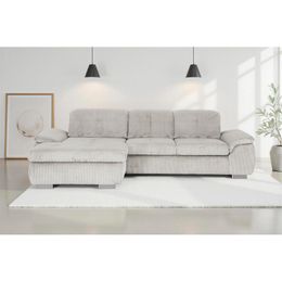 Die PlanBar Ecksofa &raquo;MP-IN16037 L-Form, Breite 289 cm, mit Federkern-Polsterung&laquo; mit Sitztiefenverstellung & Zierkissen 88% Polyester, 12% Polyamid B/