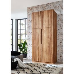 Home Affaire Kleiderschrank &raquo;Azelie, aus Wildeiche&laquo; Massivholz-Kleiderschrank, im 50 cm Raster planbar braun Massivholz Wildeichemassiv natur, ge&ouml;lt, 