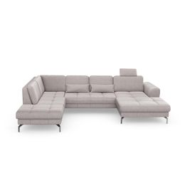 Sit & More sit&more Wohnlandschaft &raquo;Bendigo U-Form&laquo; inklusive Sitztiefenverstellung, Bodenfreiheit 15 cm, in 2 Fu&szlig;farben beige B/H/T: 332cm x 87cm x 226cm, 