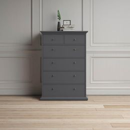 Home Affaire Sideboard &raquo;Paris&laquo; mit vielen Stauraumm&ouml;glichkeiten und Rahmenoptik, Breite H&ouml;he 140 cm grau Holzwerkstoff B/H/T: 96,2cm x 141cm x 48,5cm,