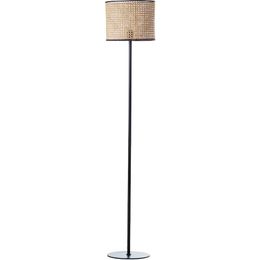 Brilliant Stehlampe &raquo;WILEY&laquo; E27 1 Stk. 154 cm H&ouml;he, &Oslash; 30 cm, 1 x E27, Metall/Rattan, holz hell/schwarz beige 1, &Oslash; 30cm H: 154cm, 1 Stk.