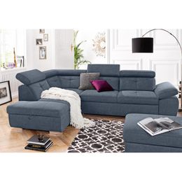 exxpo - sofa fashion Ecksofa &raquo;Spring, super bequem und komfortabel mit Armteil- und Kopfteilfunktion&laquo; wahlweise mit Bettfunktion und Bettkasten, L-