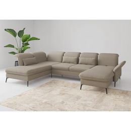 Sit & More sit&more Wohnlandschaft &raquo;Emely, inkl. Sitztiefenverstellung&laquo; wahlweise mit Schlaffunktion,Bettkasten,Kopf- & Armteilverstellung grau 95%Polyester, 5% 