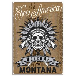 Artland Wandbild &raquo;Totenkopf Montana&laquo; 1 Stk. tlg. als Alubild, Leinwandbild, Poster, Wandaufkleber in verschied. Gr&ouml;&szlig;en B/H/T: 90cm x 130cm, Leinwandbilder 
